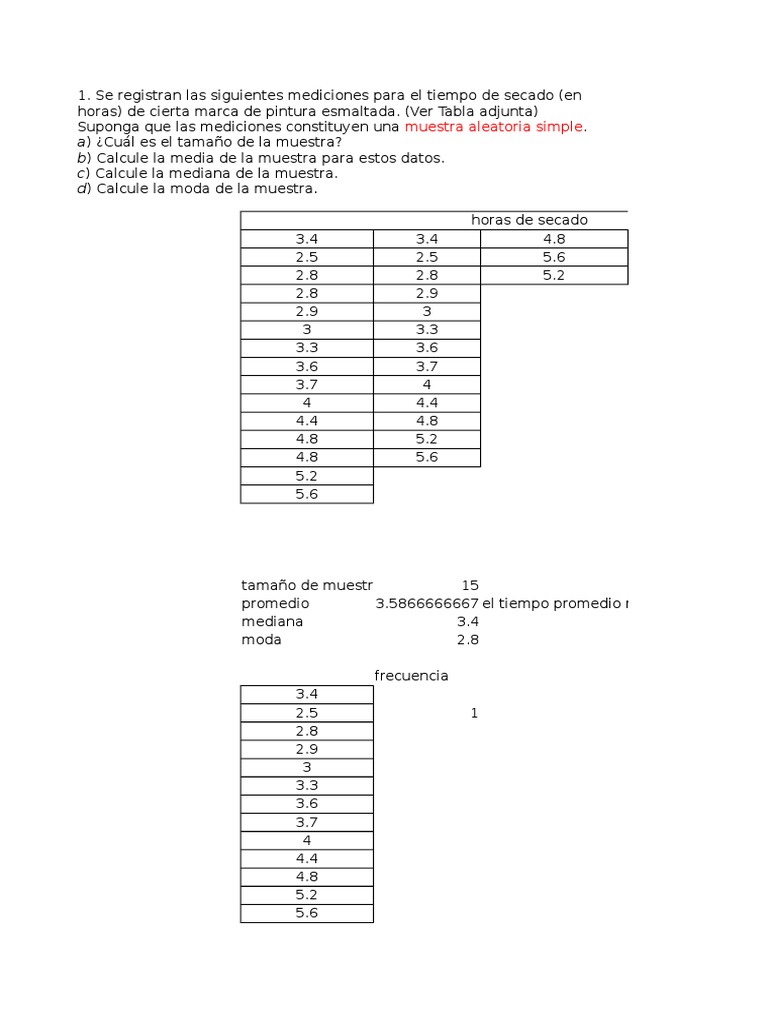 Ejercicios MTC | PDF | Desviación Estándar | Muestreo (Estadísticas)