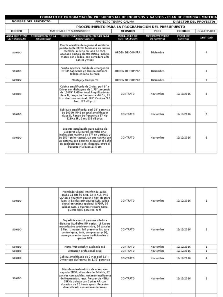 Plan de Compras | PDF | Ventana | Science