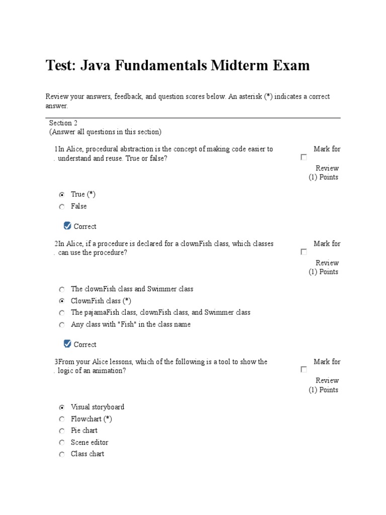 Java Fundamentals Midterm Exam | PDF | Method (Computer Programming ...