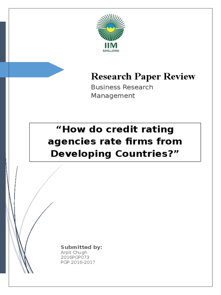 Research Paper Review: "How Do Credit Rating Agencies Rate Firms From ...