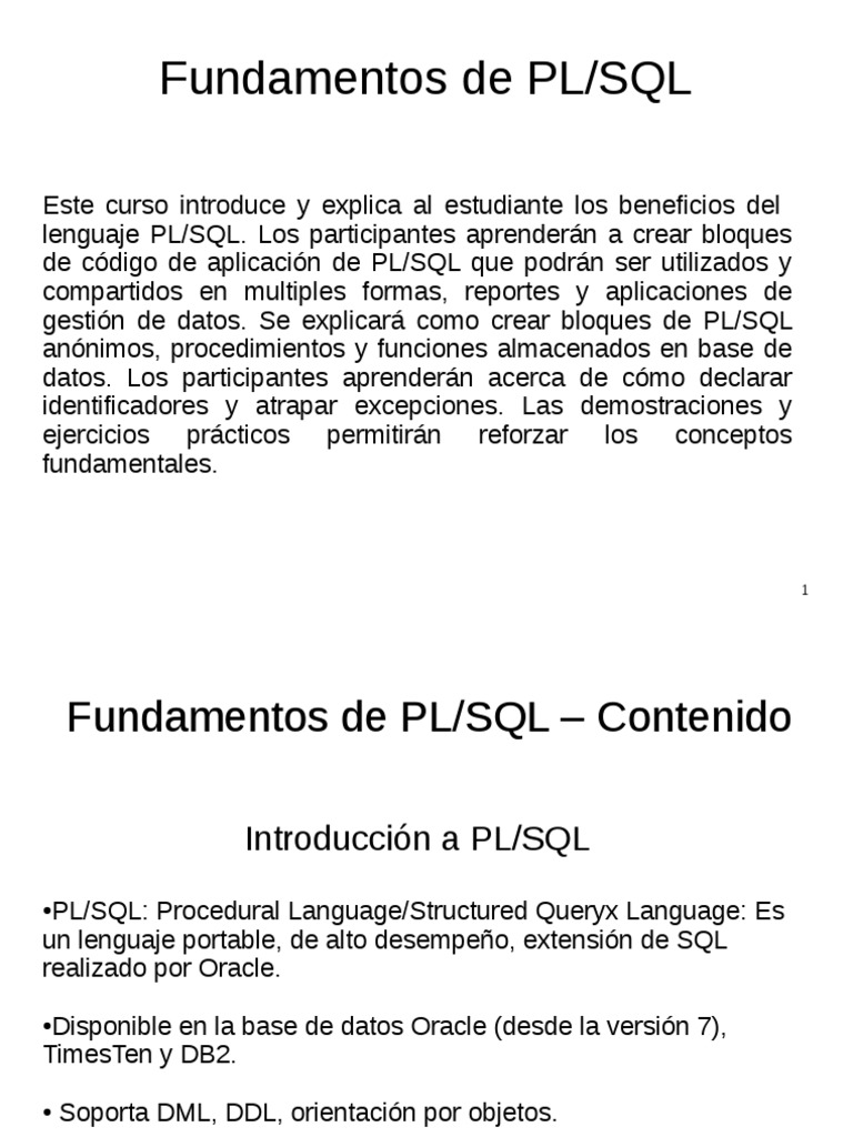 PLSQL 1 | PDF | Pl / Sql | SQL