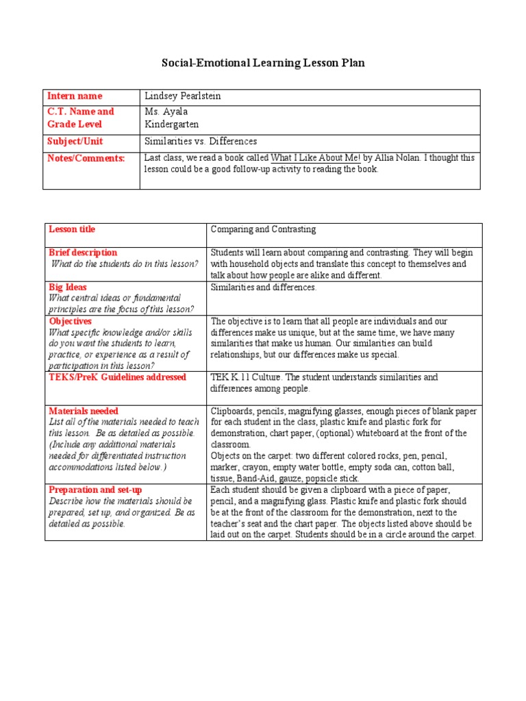 teaching young children lesson plan | Differentiated Instruction ...