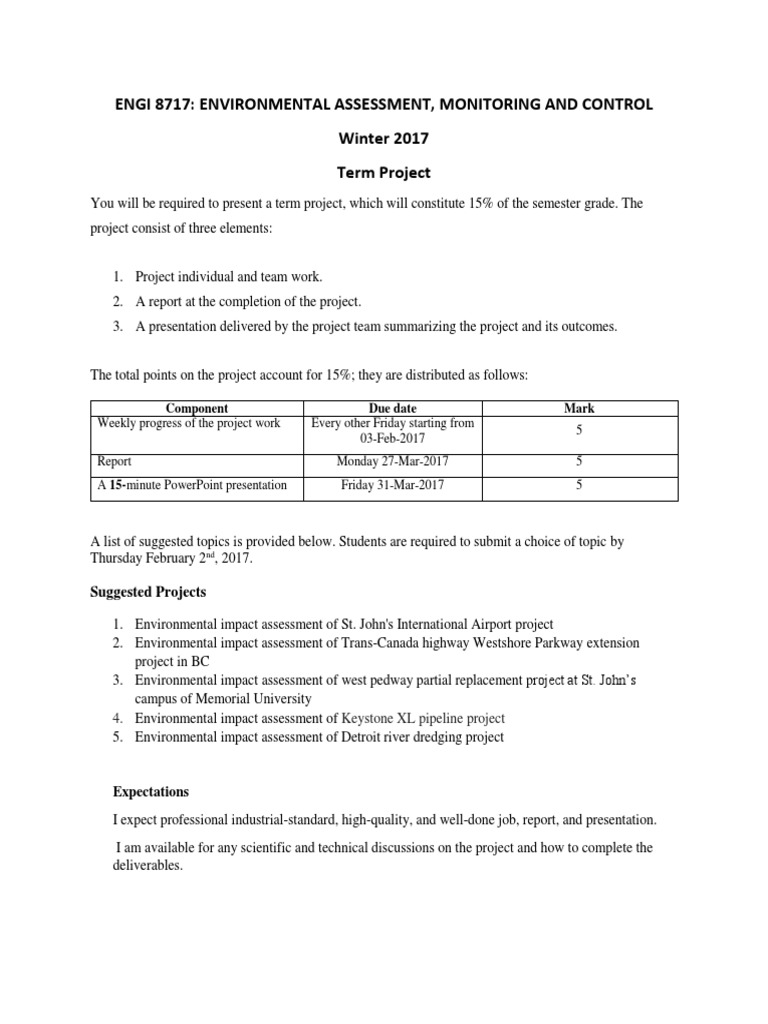 Example of Environmental Projects | PDF