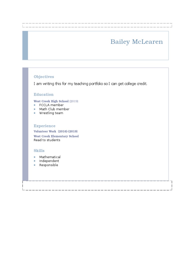 Bailey Mclearen Resume | PDF | Career & Growth