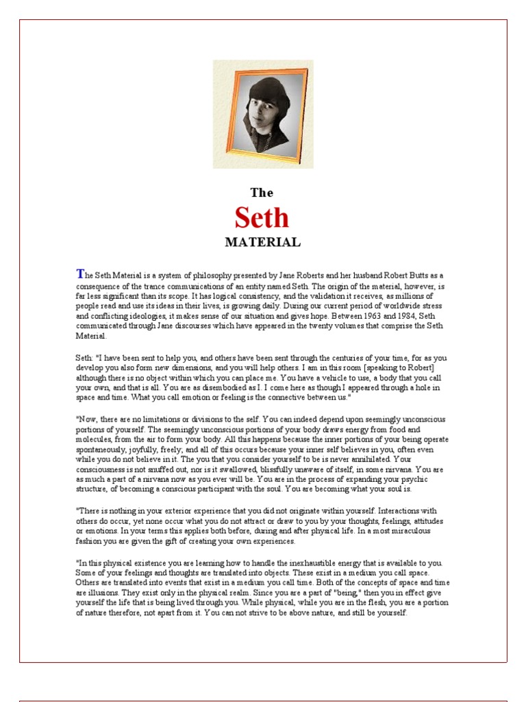 The Seth Material | PDF | Soul | Reality