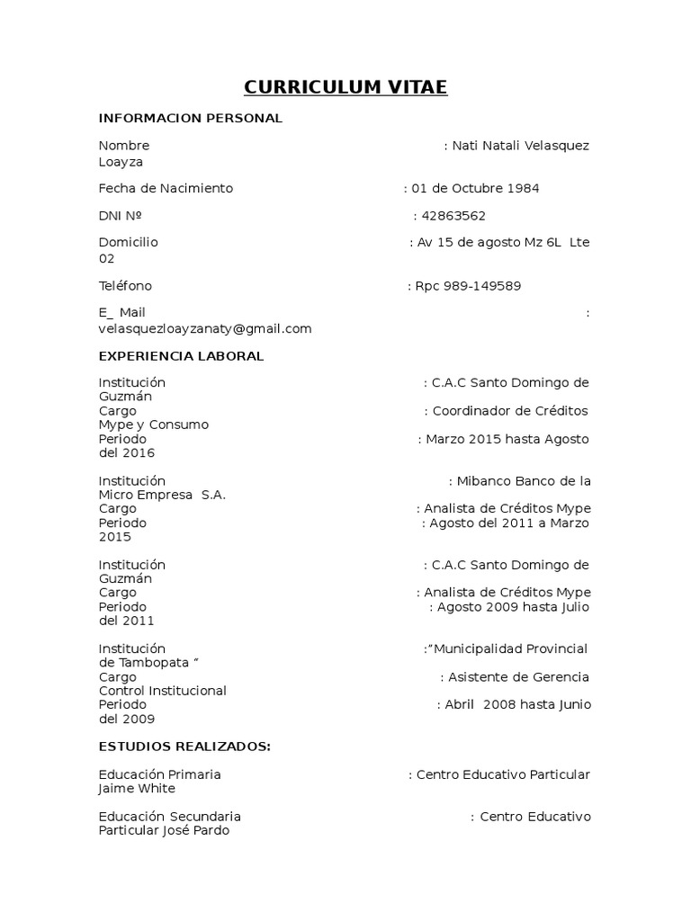 Curriculum Vitae Naty | PDF | Business | Science