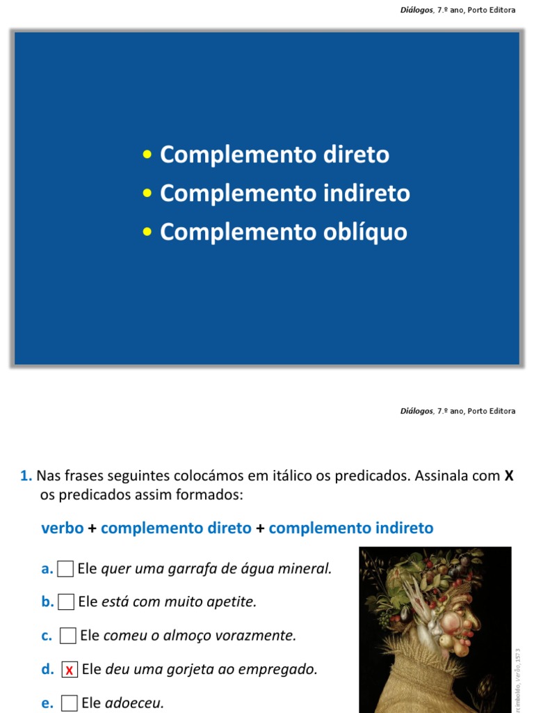 Complementos Direto, Indireto e Obliquo | PDF | Estilo (ficção) | Gramática