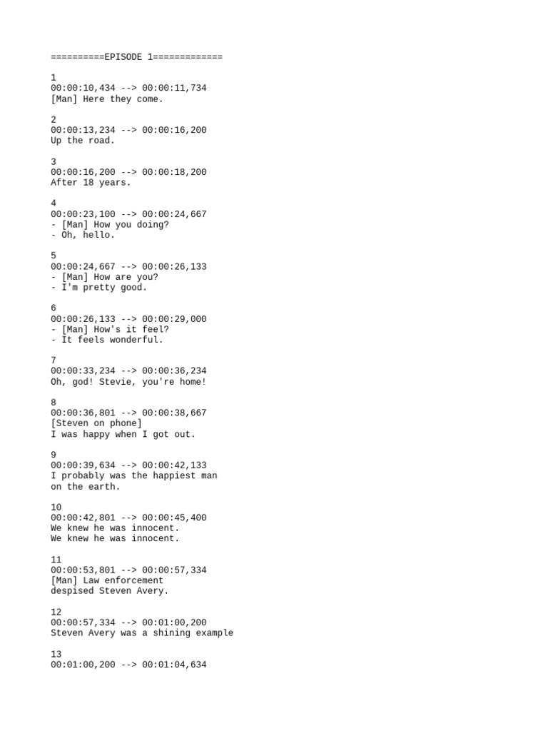 Making A Murderer Season 1 Transcripts | PDF | Steven Avery | Social ...