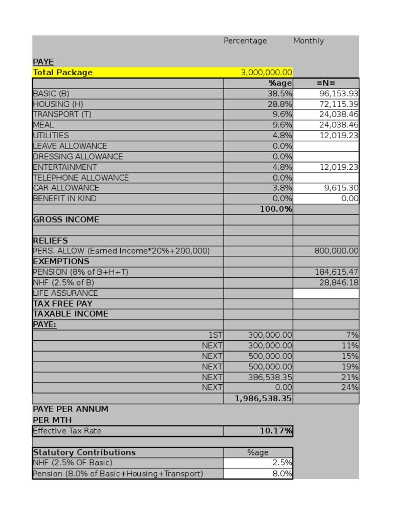 Paye Template Updated Jan 2017 | PDF | Pension | Taxes