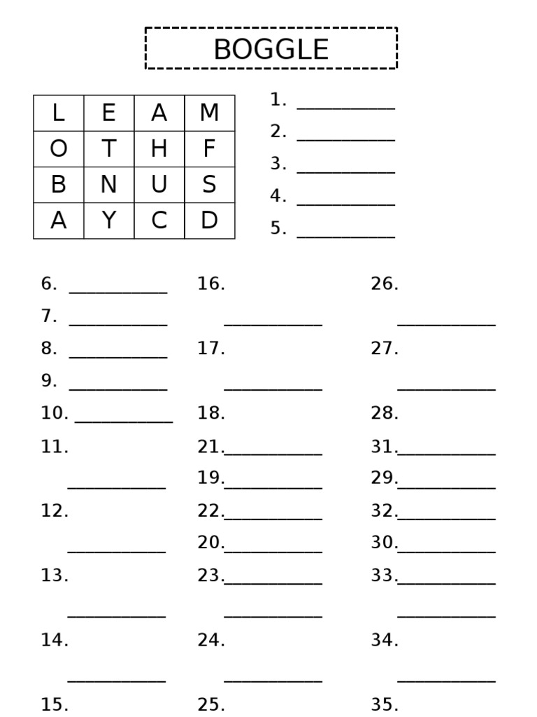 Find Words in Boggle Grids | PDF