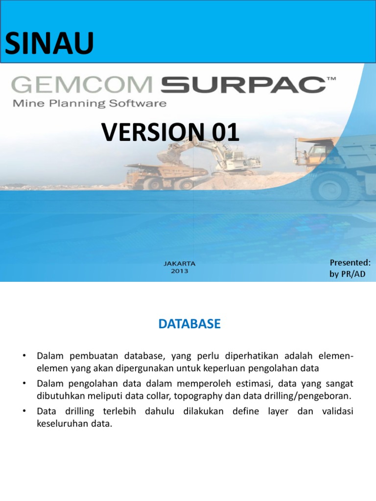 Sinau Surpac Ver01 PDF | PDF