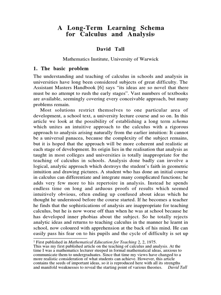 Dot1975a Long Term Learning | PDF | Continuous Function | Real Number