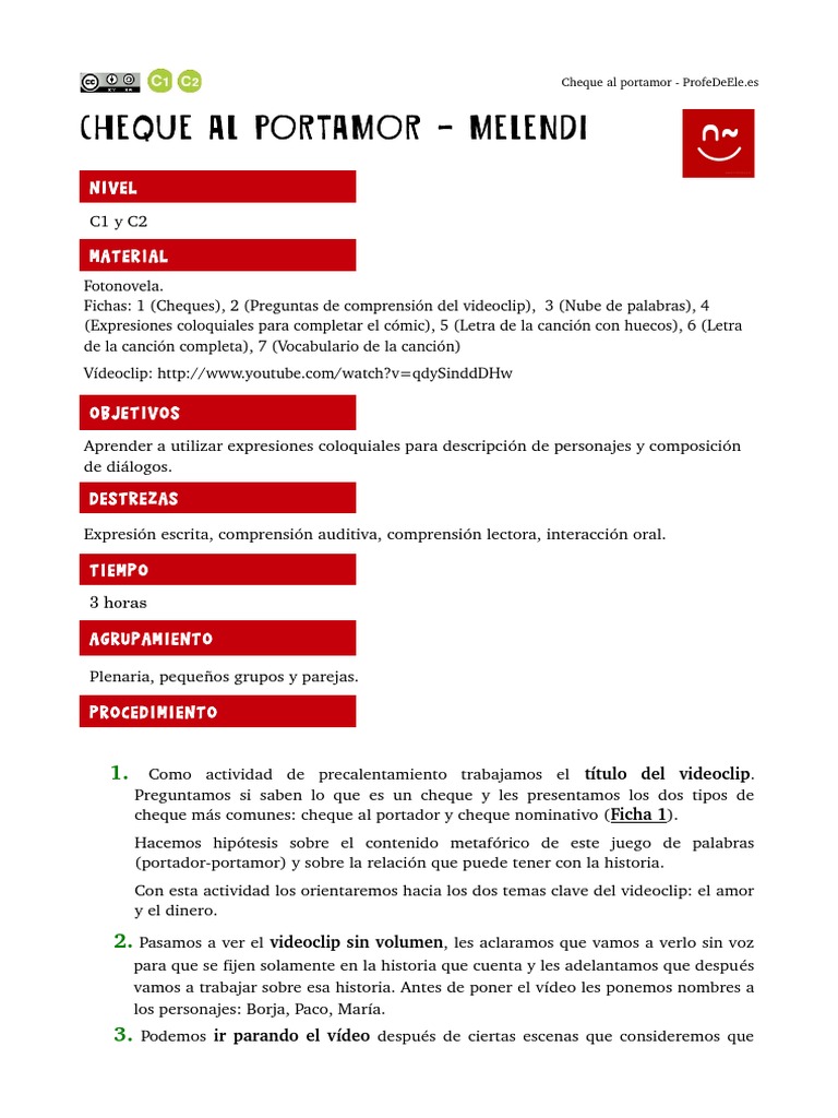 Ficha Cheque Al Portador Melendi PDF | PDF