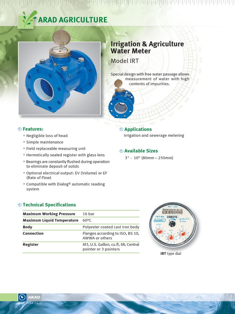 Hidrometro ARAD | Flow Measurement | Liquids