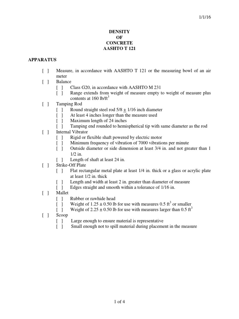 AASHTO T121 Testing Form | PDF | Weighing Scale | Weight