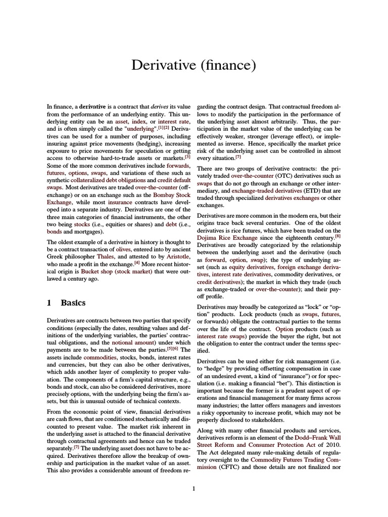 Derivative (Finance) | PDF | Derivative (Finance) | Collateralized Debt ...