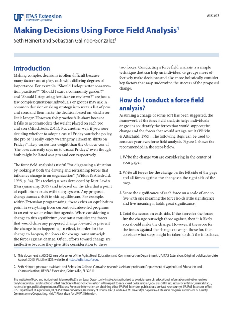 Force Field Analysis | PDF | Agriculture | Business
