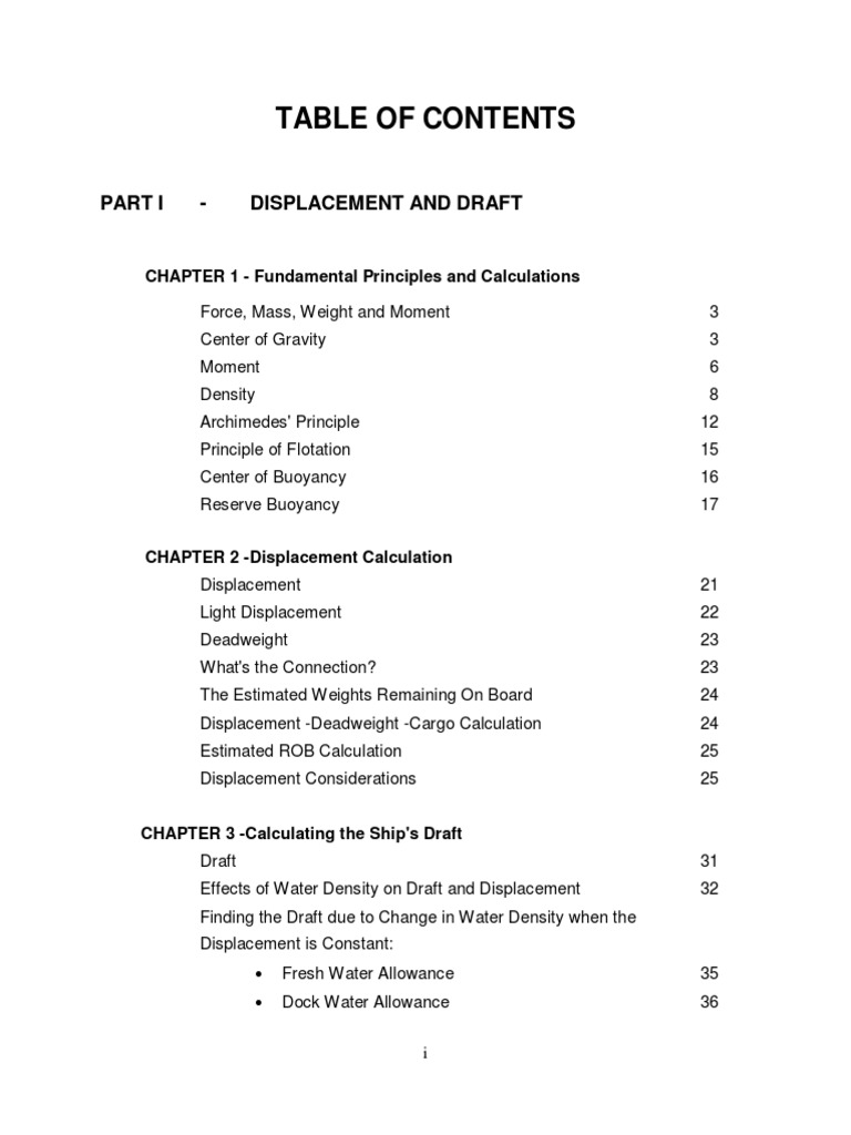 Stability Draft Trim Workbook | PDF | Buoyancy | Weight