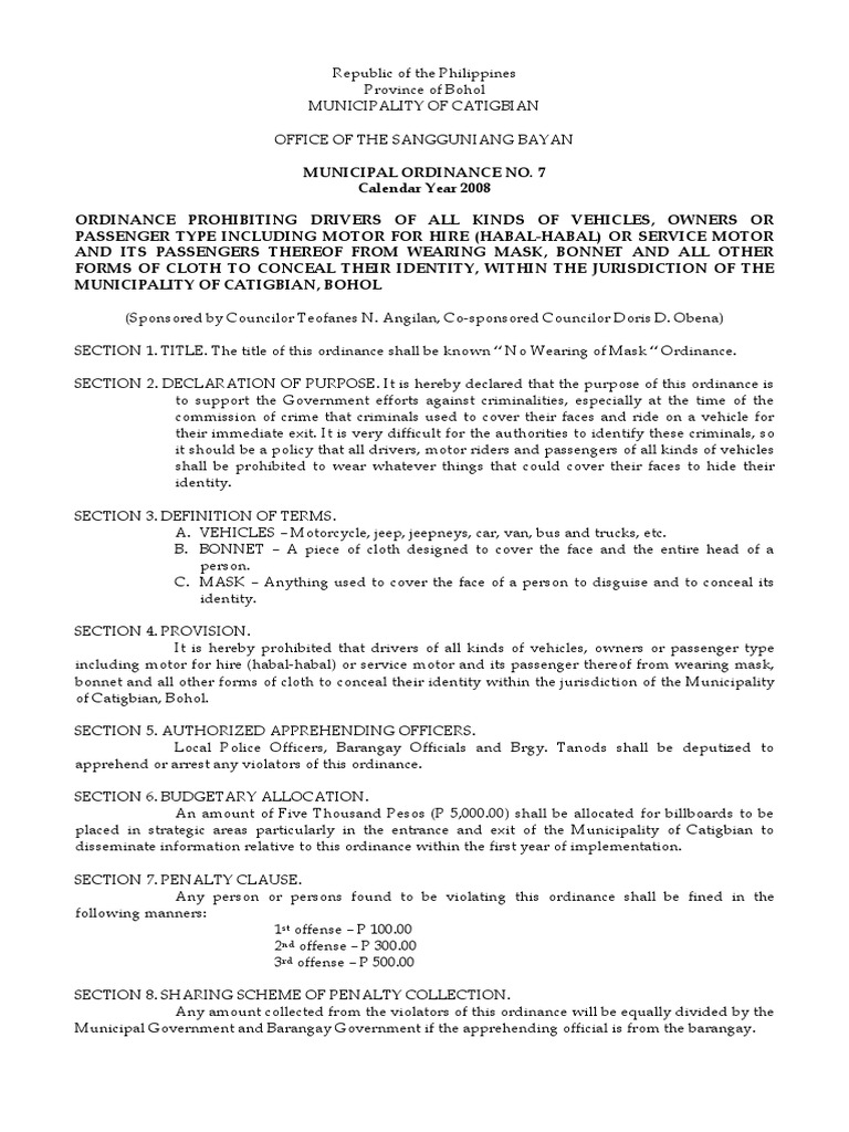 2008 Municipal Ordinance 07 | PDF | Waste Management | Municipal Solid Waste
