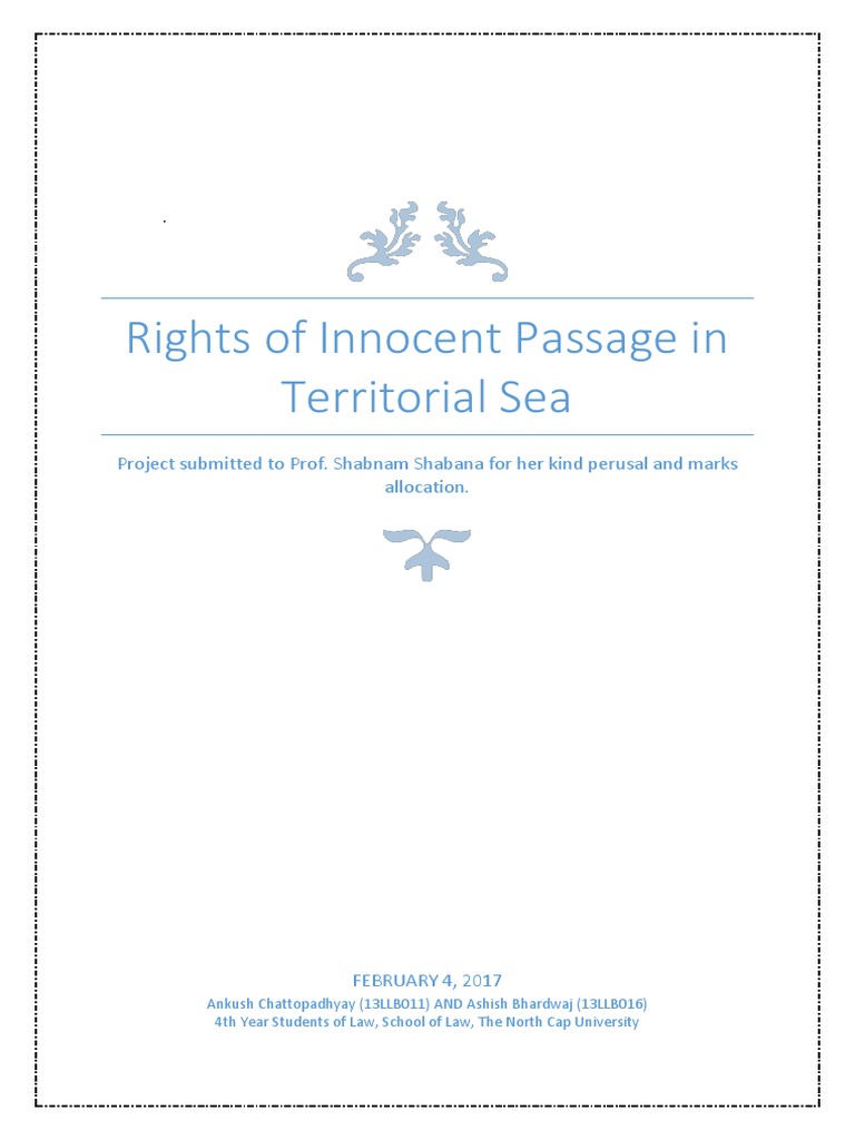 Rights of Innocent Passage in Territorial Sea | Naval Mine ...