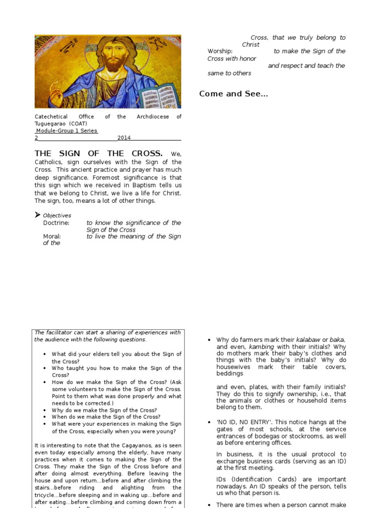 Sign of The Cross | PDF | Baptism | Jesus