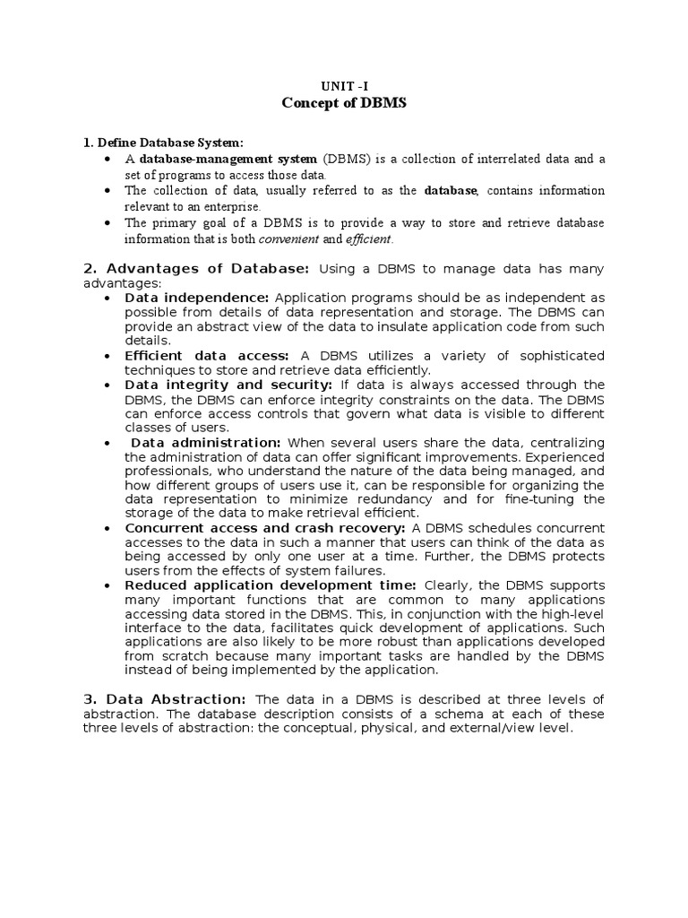 Dbms Notes Pdf Sql Databases