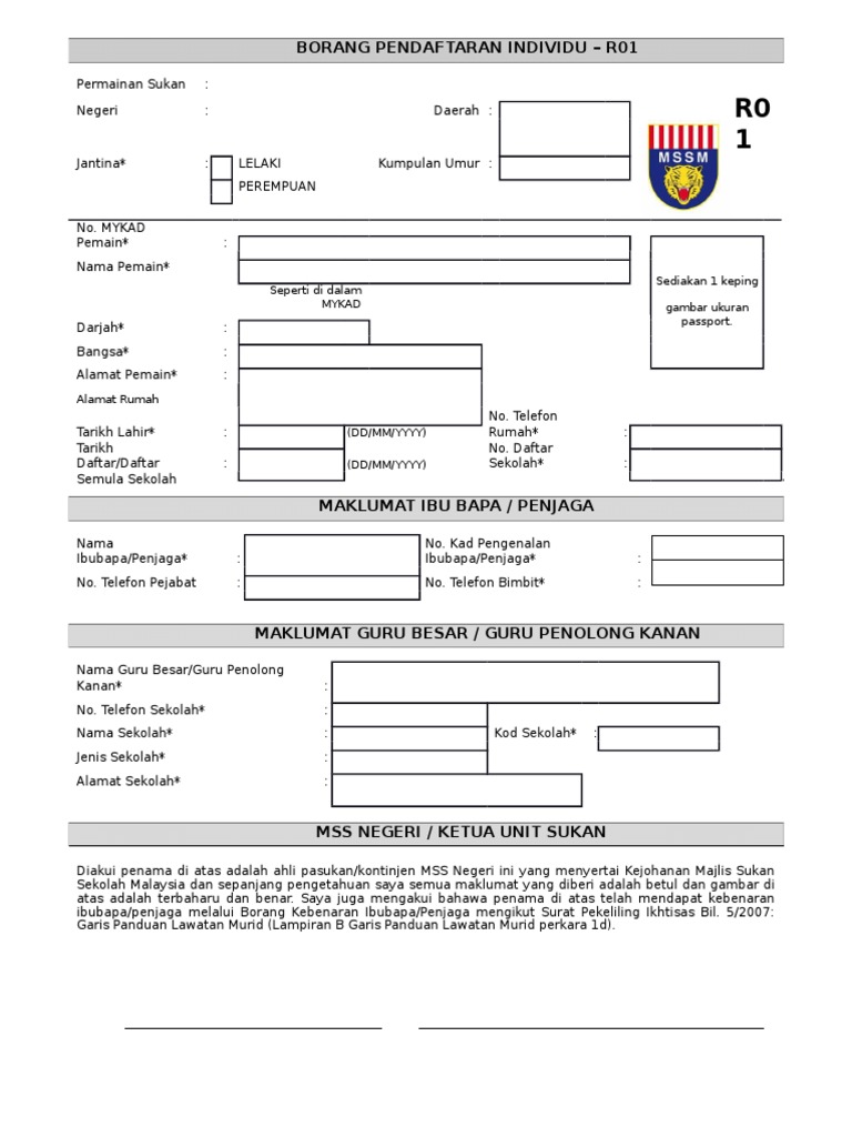 Borang R01 - 1 | PDF