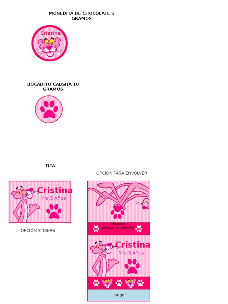 Candy Bar Pantera Rosa | PDF