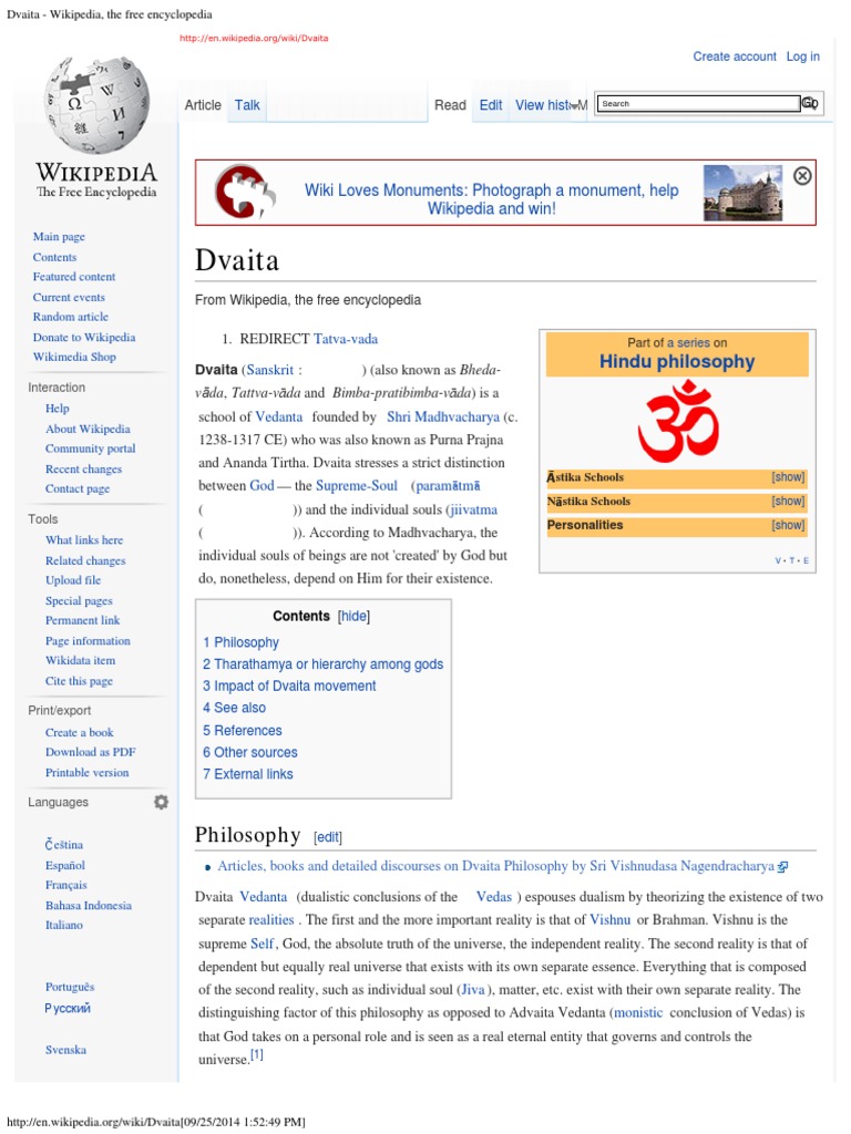 Dvaita - Wikipedia | PDF | Vedanta | Advaita Vedanta