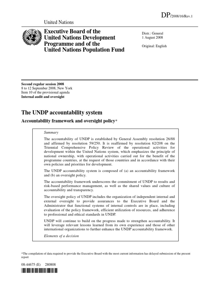 UNDP Accountability Framework Overview | PDF | United Nations ...