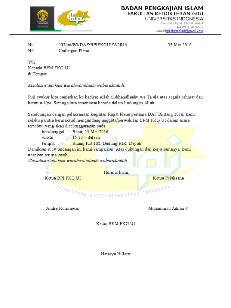 Format Surat Undangan Yang Benar | PDF