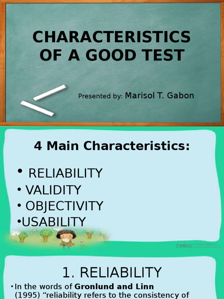 Characteristics of A Good Test | PDF