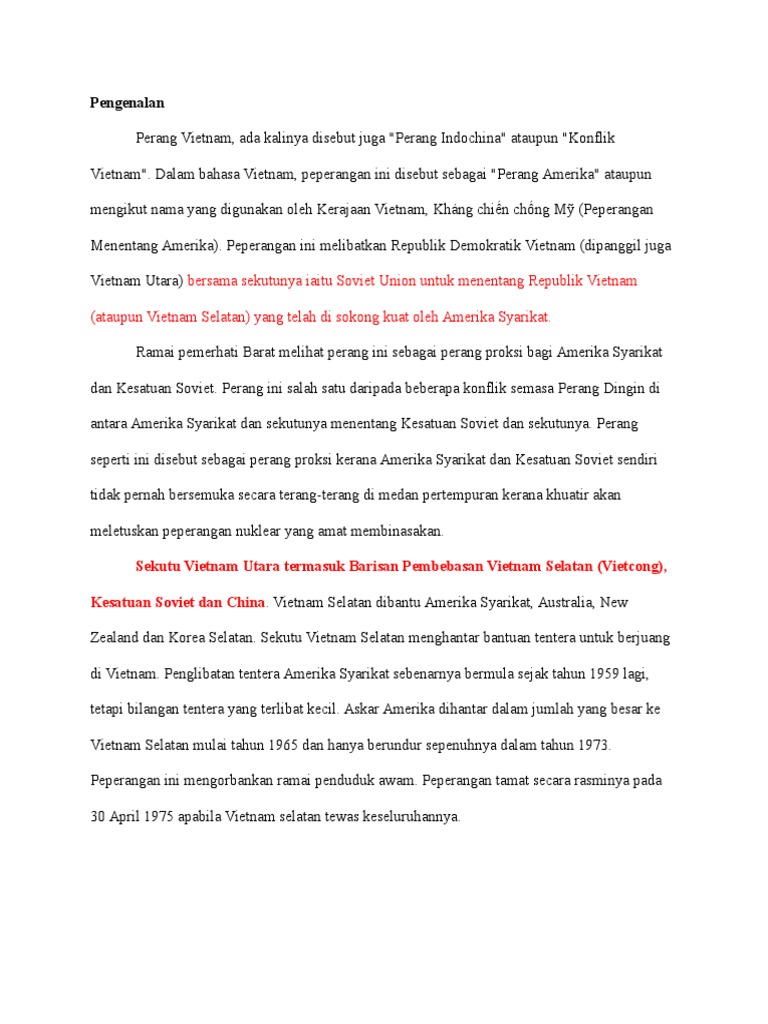 Perang Vietnam dari Sudut Pandang Taktik Perang Gerila | PDF