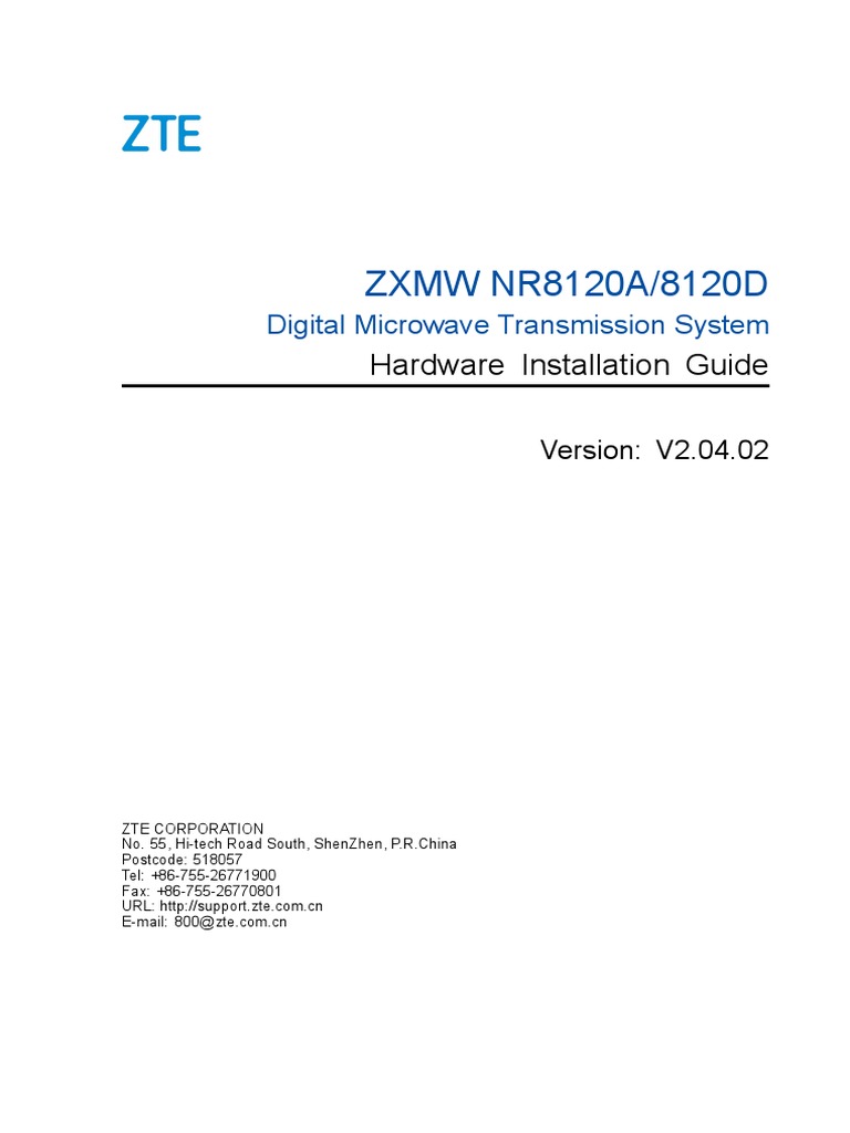 SJ-20150804150350-004-ZXMW NR8120A&8120D (V2.04.02) Hardware ...
