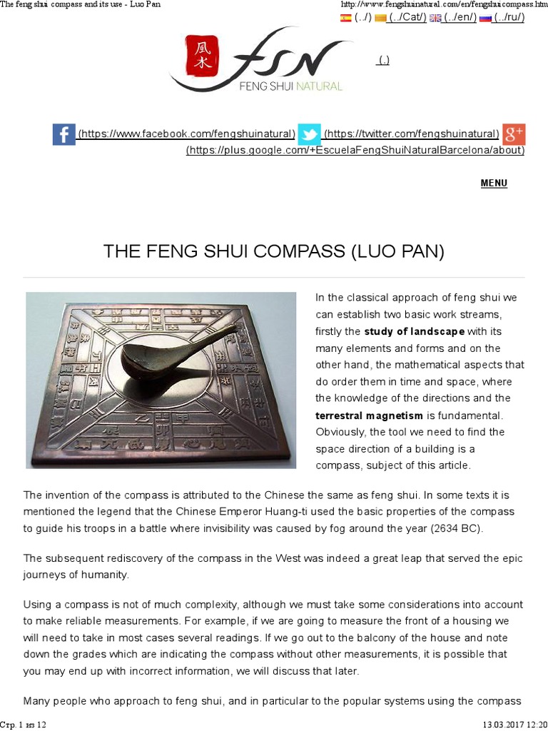 The Feng Shui Compass and Its Use - Luo Pan | PDF | Compass | Nature