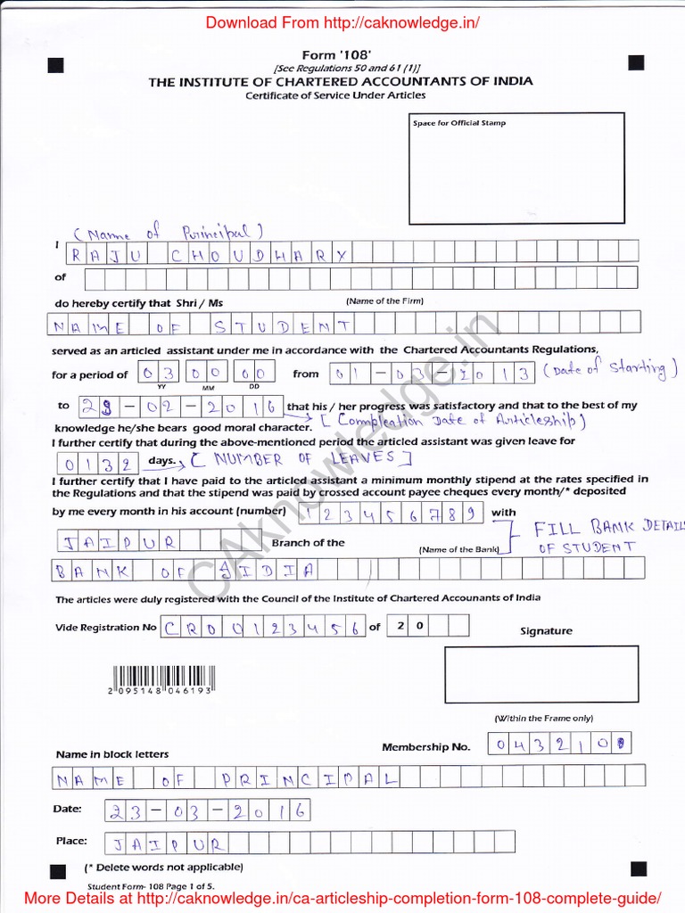 Form 108 Sample-2 | PDF | Services (Economics) | Business Economics