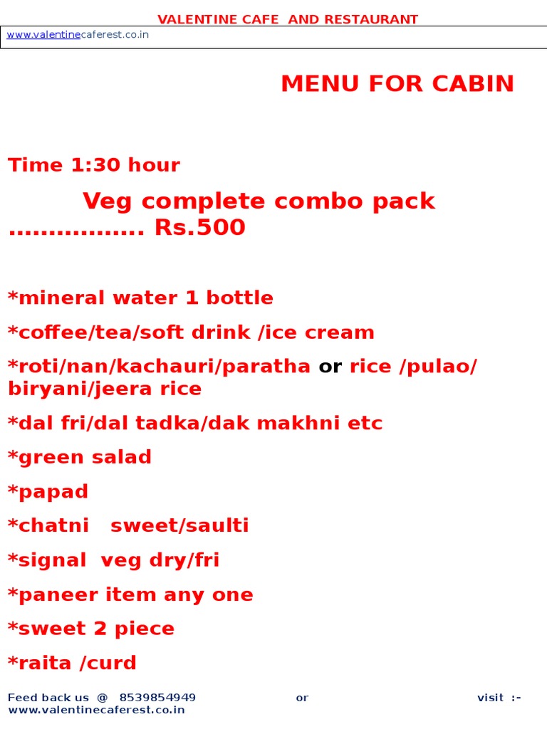 Cabin Menu Final Print | PDF