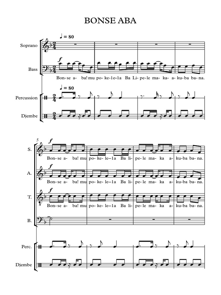 Bonse Aba 1 - Full Score | PDF