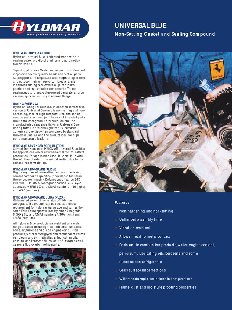 Hylomar Universal Blue | PDF | Silicone | Petroleum