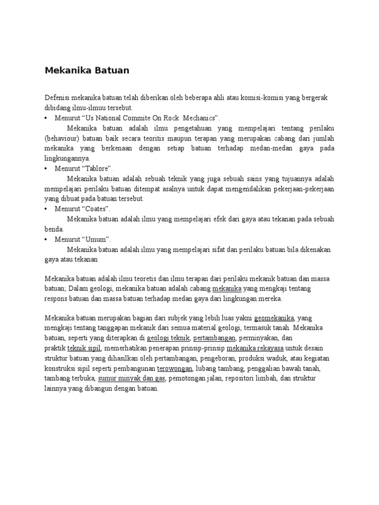 Mekanika Batuan | PDF | Ilmu Sosial | Sains & Matematika