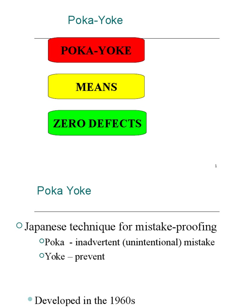 Poka-Yoke: The Japanese Approach to Zero Defects Through Mistake ...