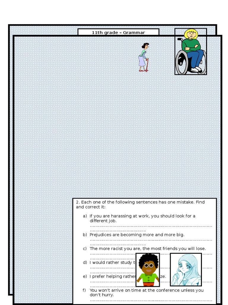 11th Grade - Grammar Worksheet | PDF
