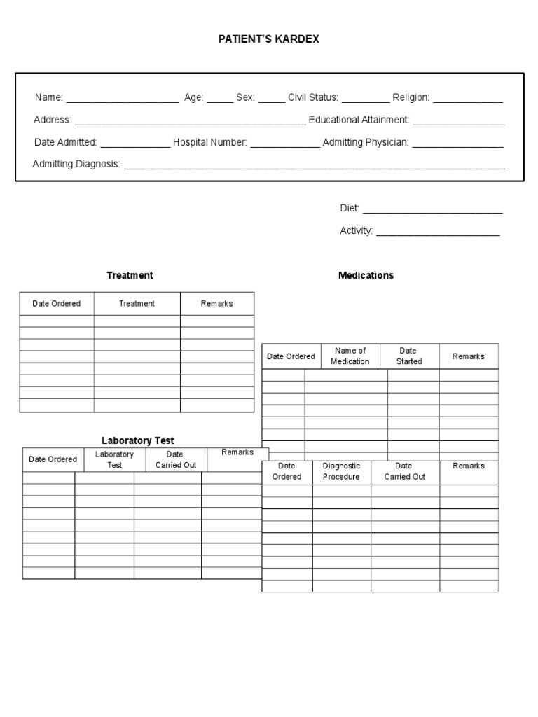 Kardex OPD | PDF