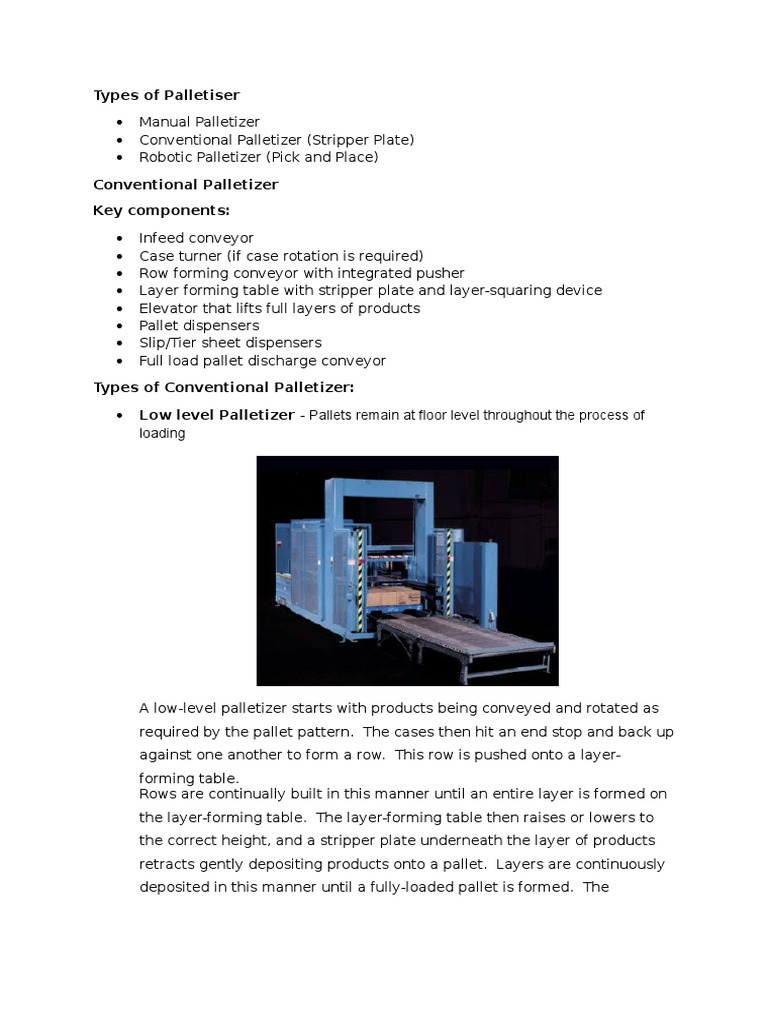 Palletiser Design Guide | PDF | Pallet | Elevator