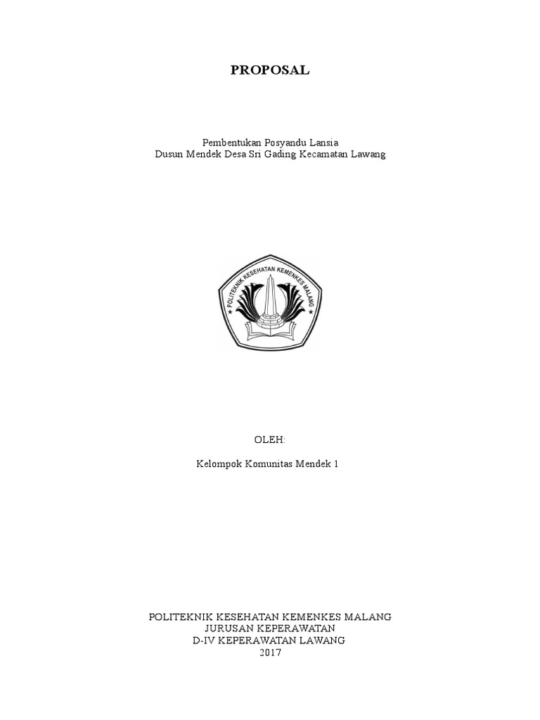 Proposal Posyandu Lansia | PDF