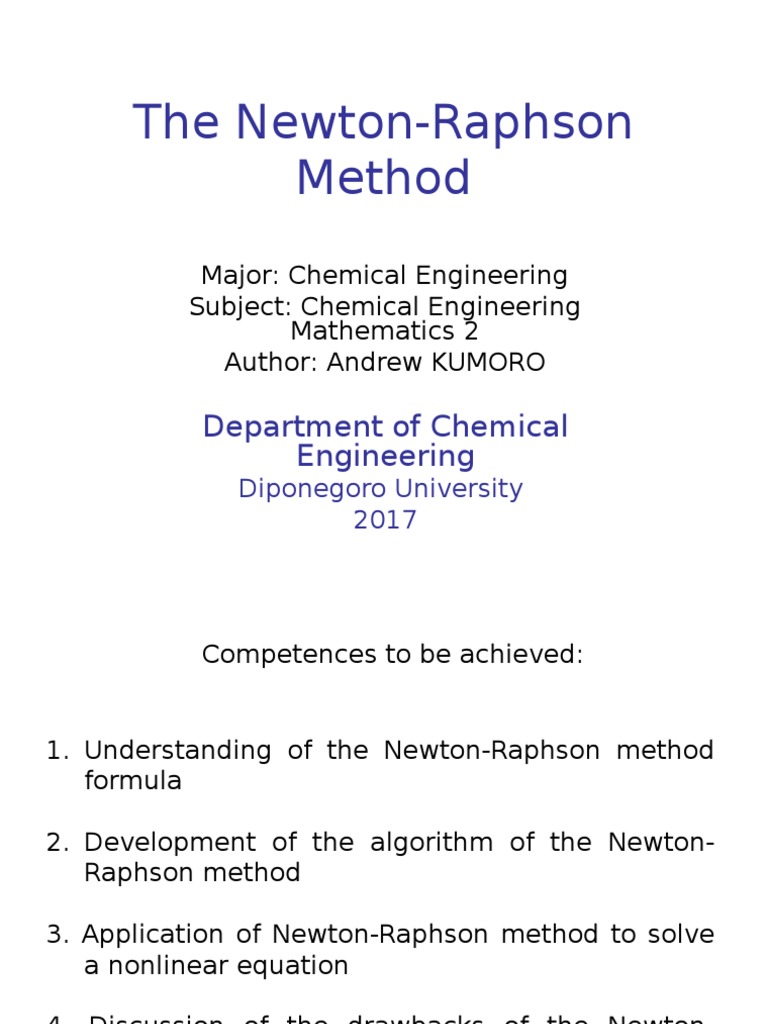 The Newton Raphson Method 2017 Pdf Mathematical Analysis