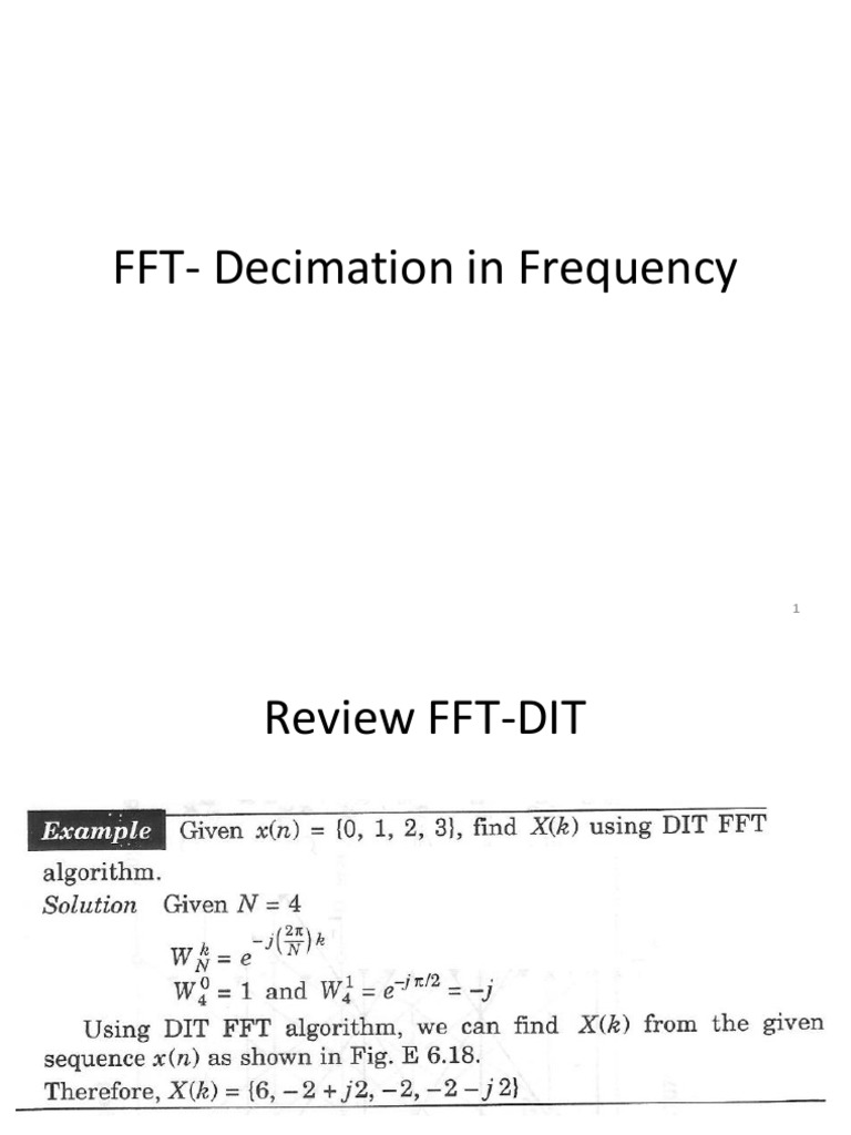 Lec 7 - FFT Decimation in Frequency | PDF