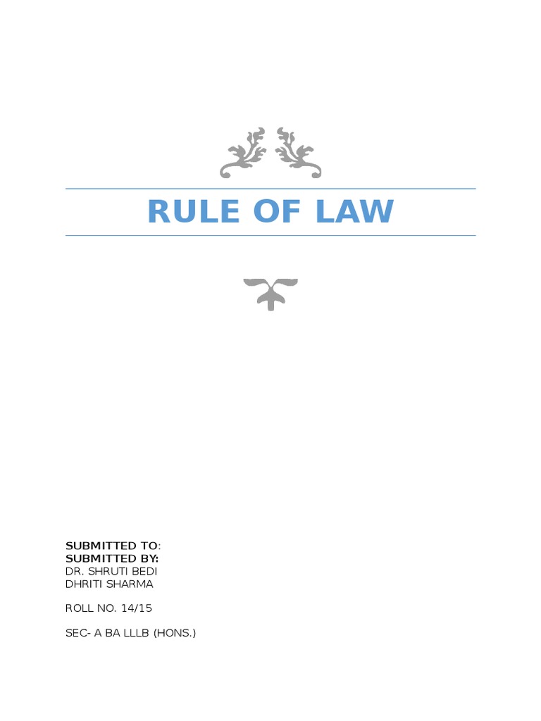 RULE OF LAW | Rule Of Law | Constitution