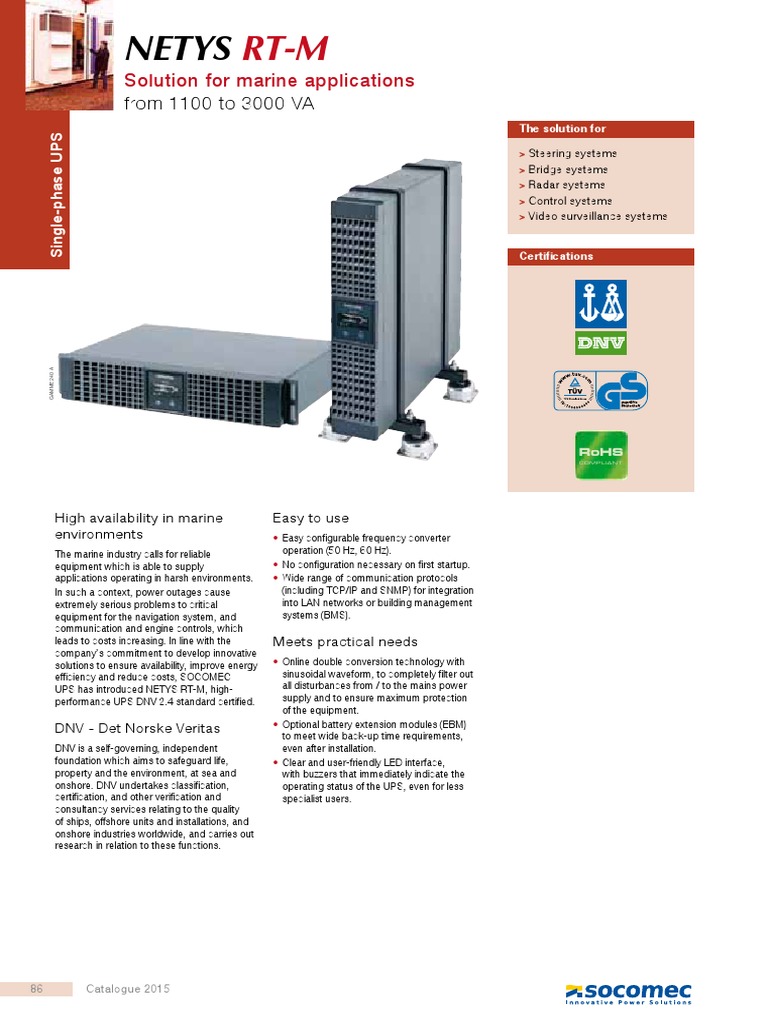 Socomec En Netys RT M Catalogue 2015 | Mains Electricity | Battery ...