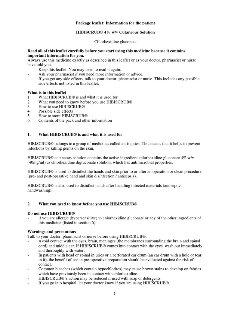 Hibi Scrub | PDF | Hand Washing | Medicine